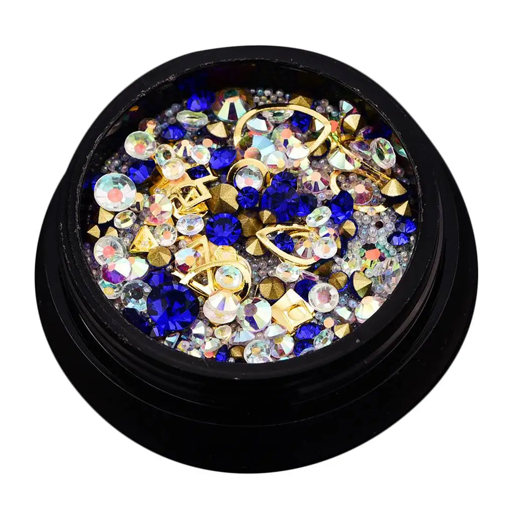 Multi-Types-3D-Gold-Silver-Crystal-Rhinestones-Pearl-Alloy-Glitter-Nail ...