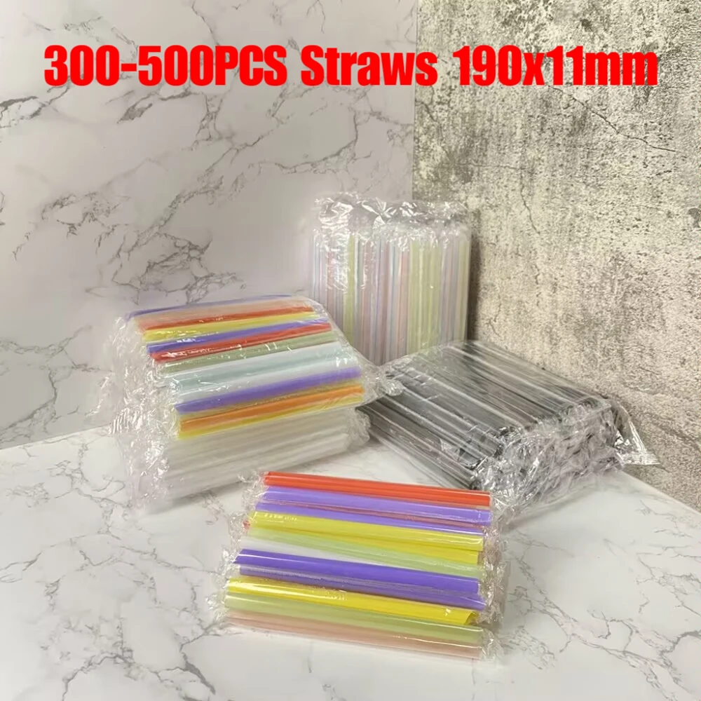 300-500pcs-190x11mm-Milkshake-Straws-Bubble-Boba-Milk-Tea-Plastic-Thick ...
