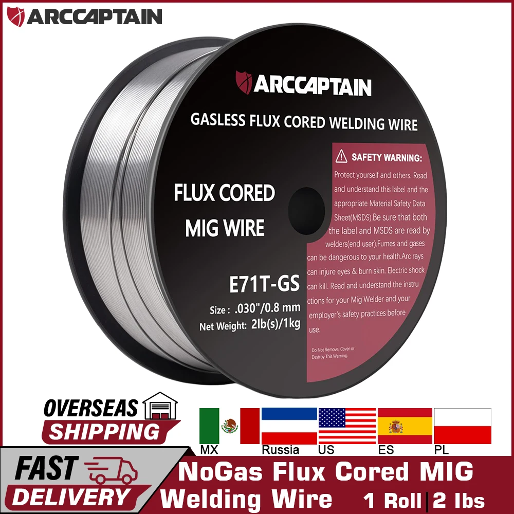 ARCCAPTAIN-Welding-Wire-Gasless-Flux-Cored-0-8-0-9mm-1-Roll-1-KG-E71T ...