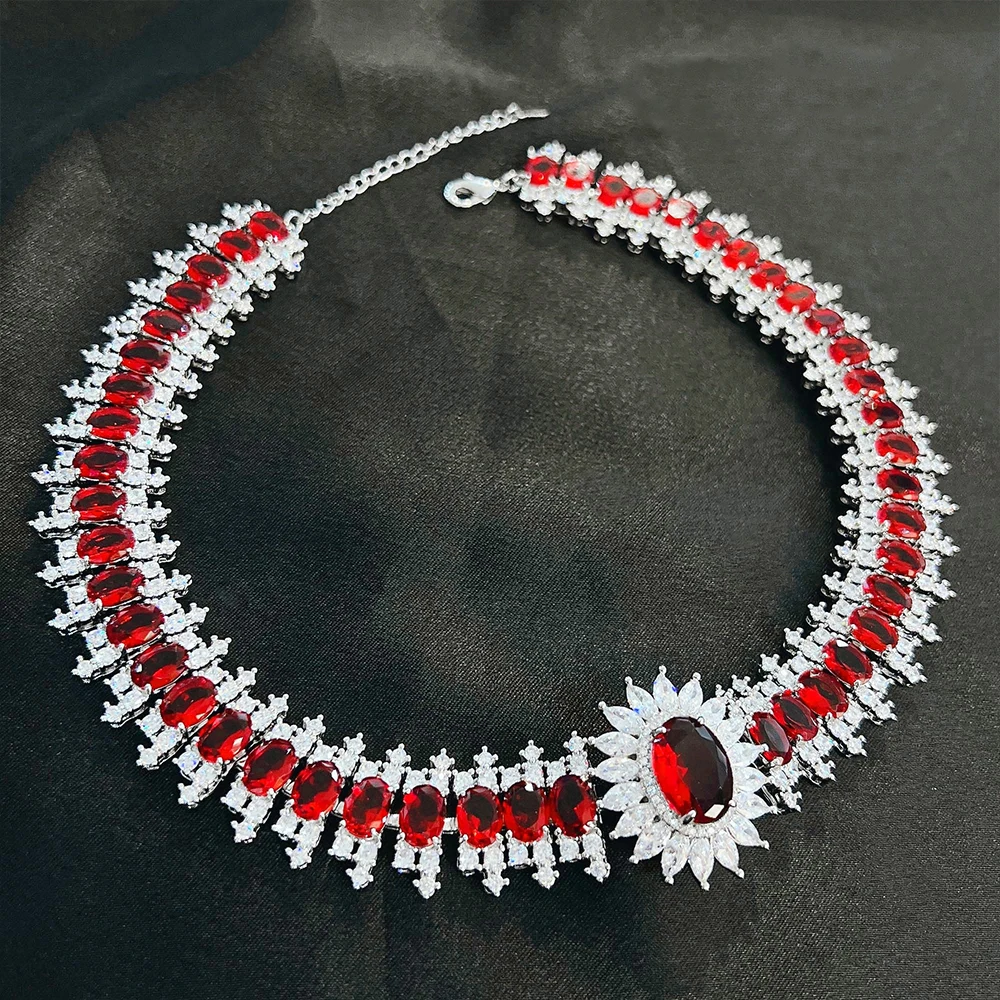WPB-Advanced-Design-Women-Necklace-Imitation-Ruby-Necklace-Zircon ...