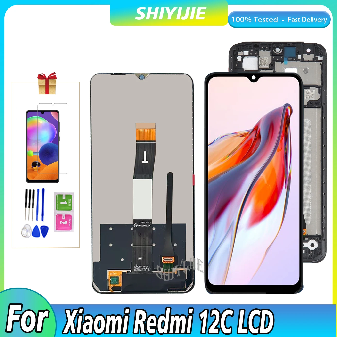 Lcd 6.71 "para xiaomi redmi 12c display lcd digitador da tela de toque para xiaomi 12c mi 12c ...