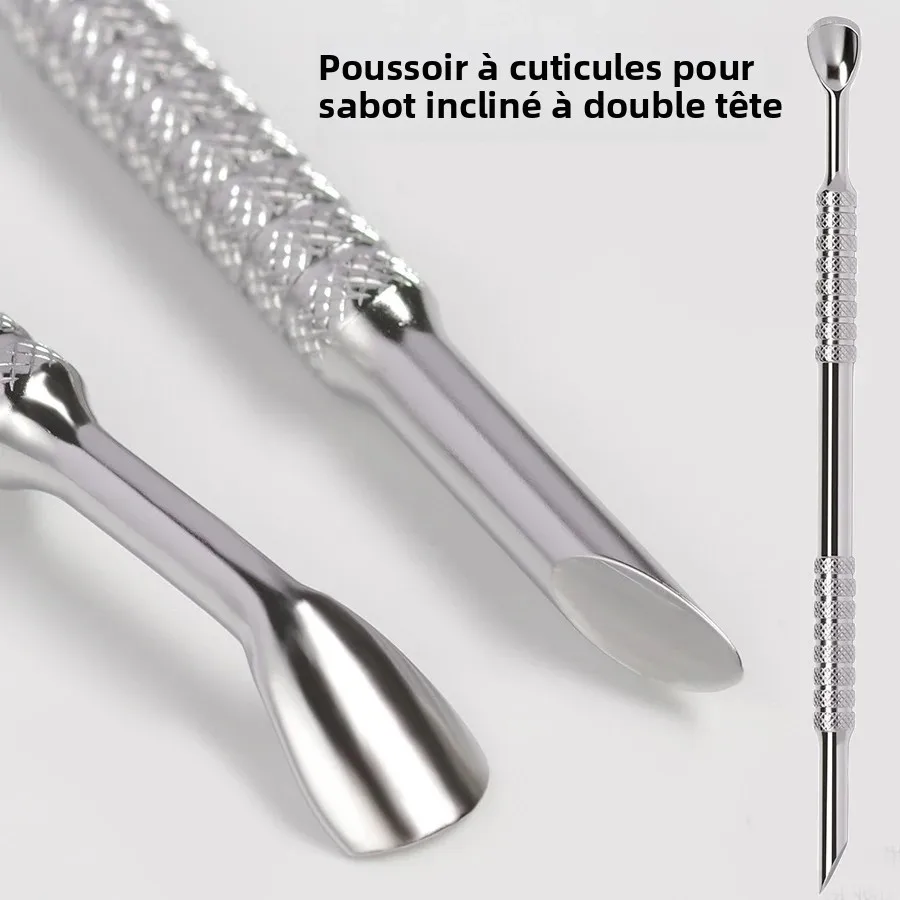 Poussoir à cuticules à sabot coudé à Double tête, bâton de manucure ...