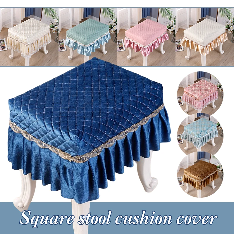 European Style Piano Stool Cover Lace Embroidery Pastoral Flora Printed ...
