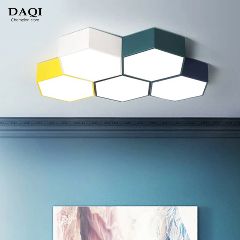 Modern-Bedroom-LED-Ceiling-Light-Restaurant-Multicolor-Honeycomb ...