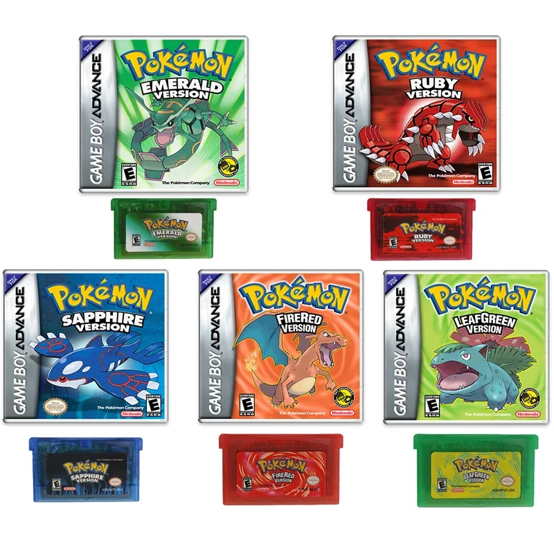 Cartuchos-de-juego-GBA-Pok-mon-Fire-Red-versi-n-rub-Esmeralda-y-hoja ...