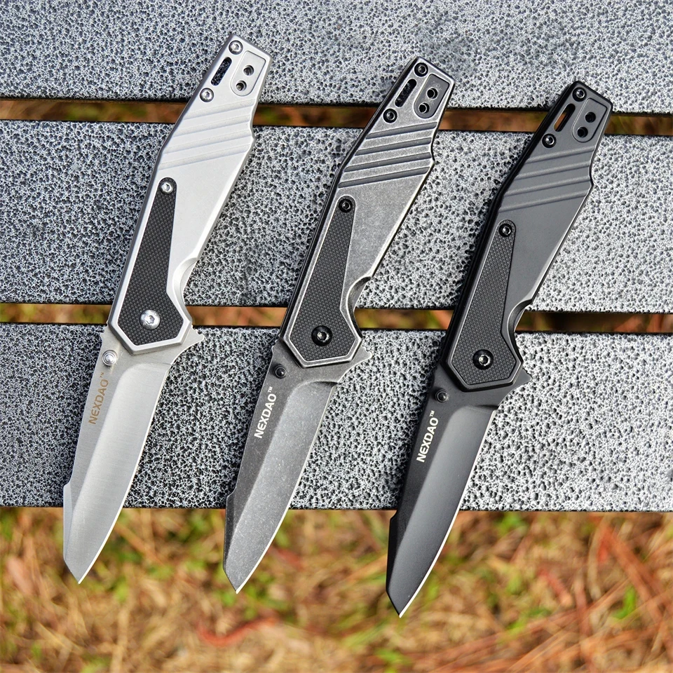 Nexdao Folding Knives 8cr14mov G10 Tactical Survival Knives Outdoor