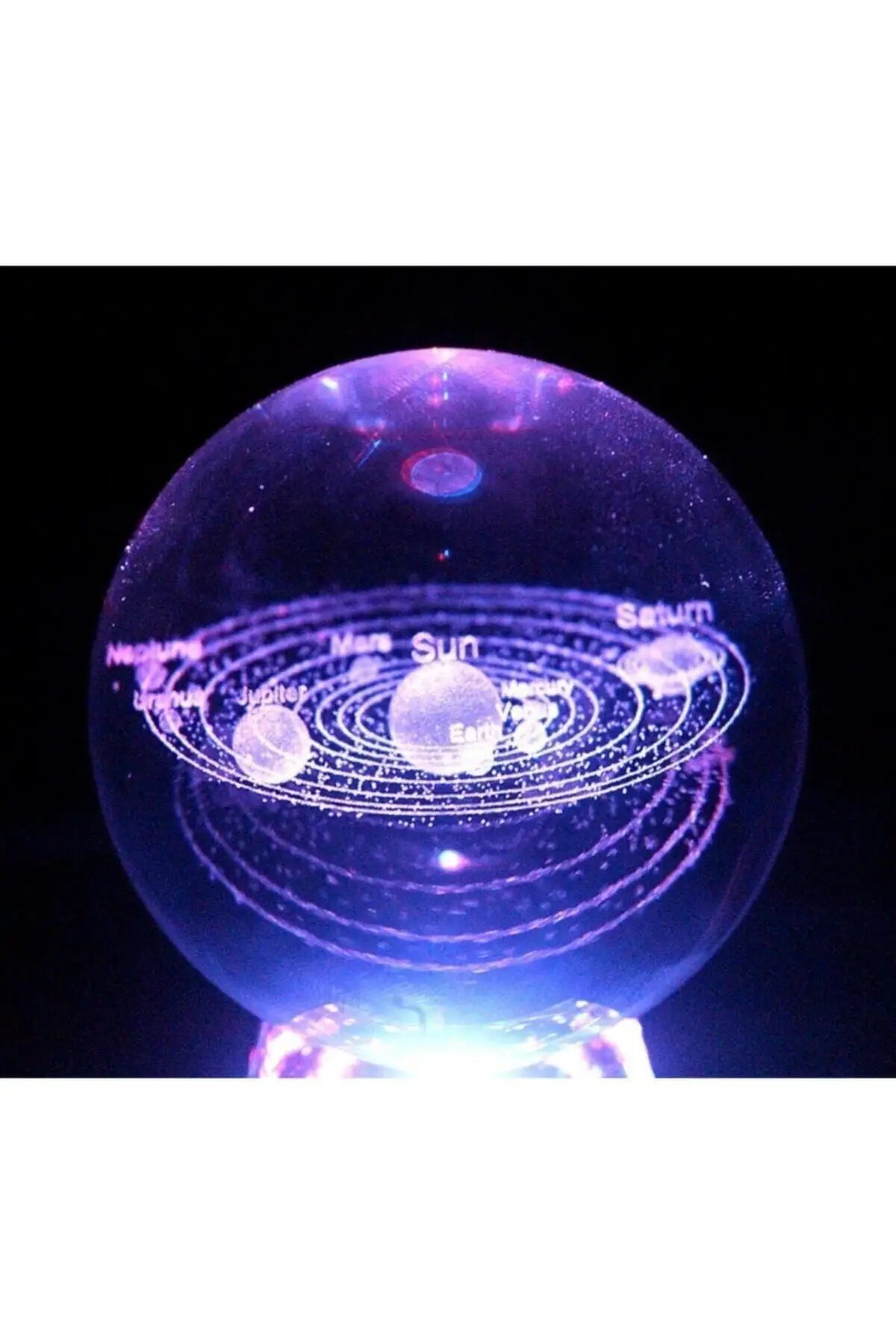 Solar System Lighted Glass Globe Small Size Snow Globe Souvenirs Home ...