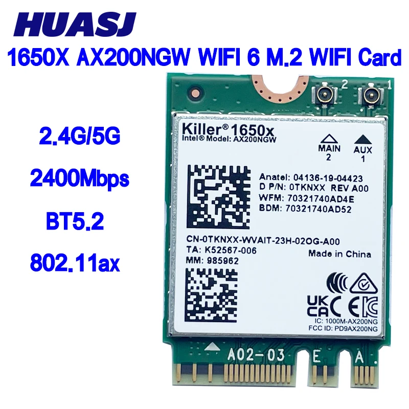 Cart-o-Bluetooth-Dual-Band-Novo-Killer-1650X-Intel-AX200NGW-Wi-Fi-6 ...
