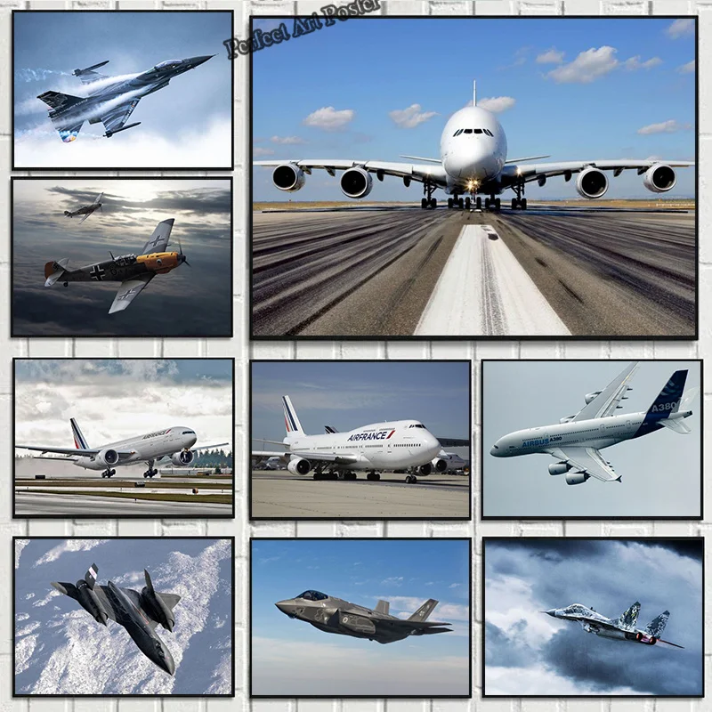 Airplane-Fighter-Posters-Modern-Sky-Aircraft-Prints-Wall-Art-Canvas ...
