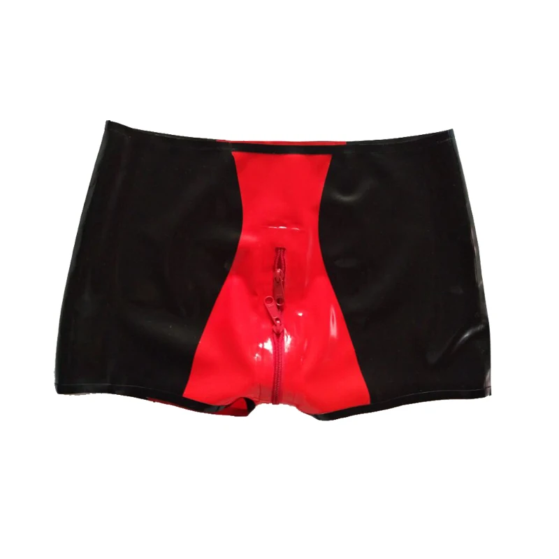 Latex-100-Rubber-Red-and-Black-Boxer-Shorts-Handsome-Underwear-With ...