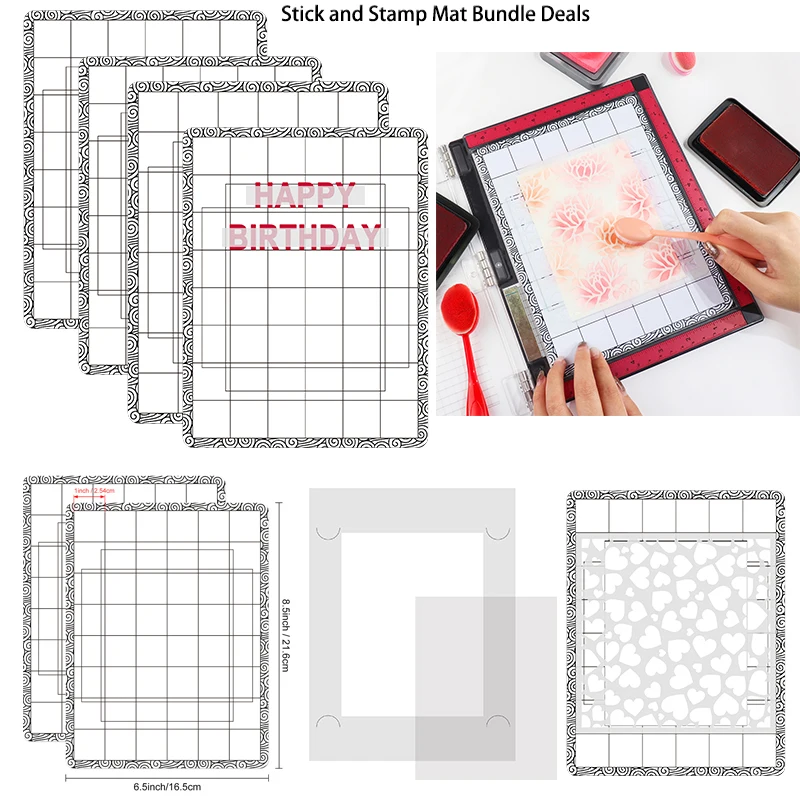 3-12Pcs-Stick-and-Stamp-Mats-for-Creating-Straight-Lines-Much-Easier ...