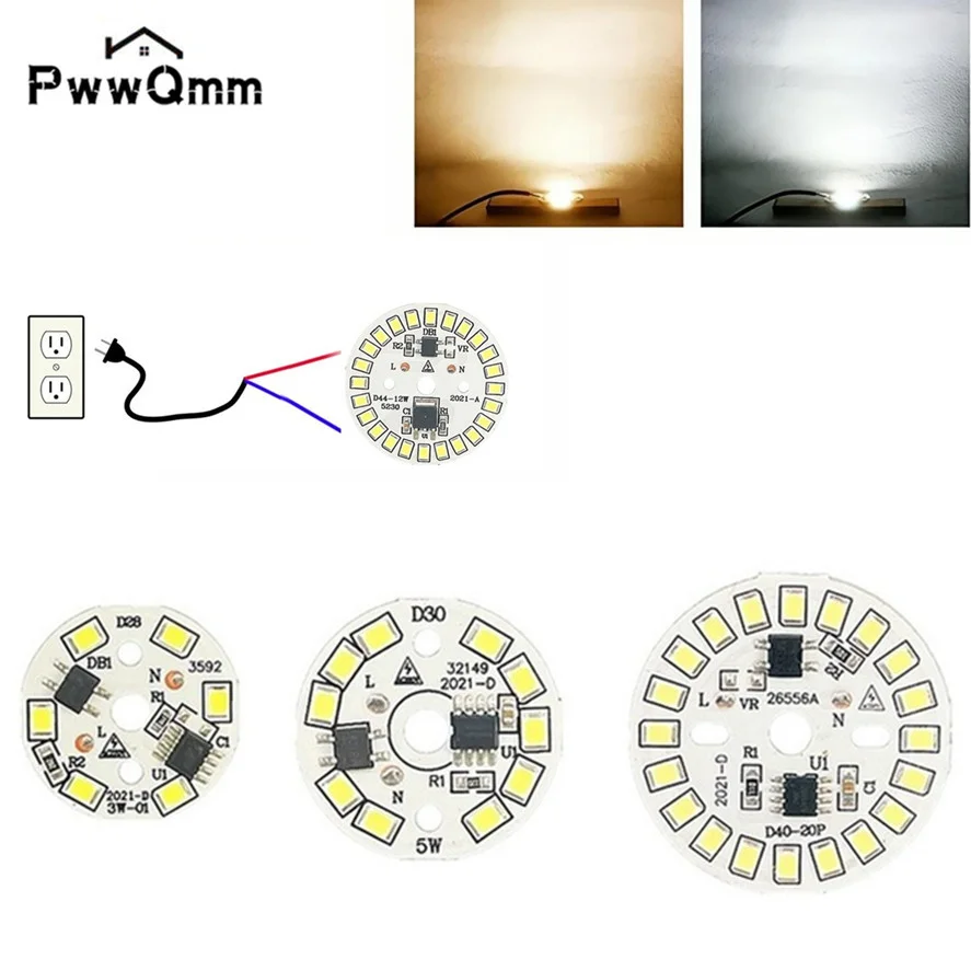 Chip Round Led Lamp | 220v Round Led Chip | Lighting Spotlight | Led Chip Smd Bulb - 220v ...