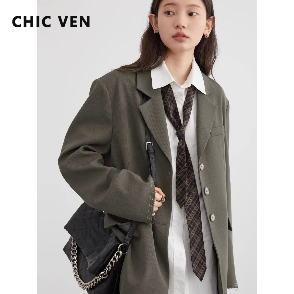 CHIC-VEN-Women-s-Blazers-New-Wide-Shoulder-Pad-Female-Jacket-Contrast ...