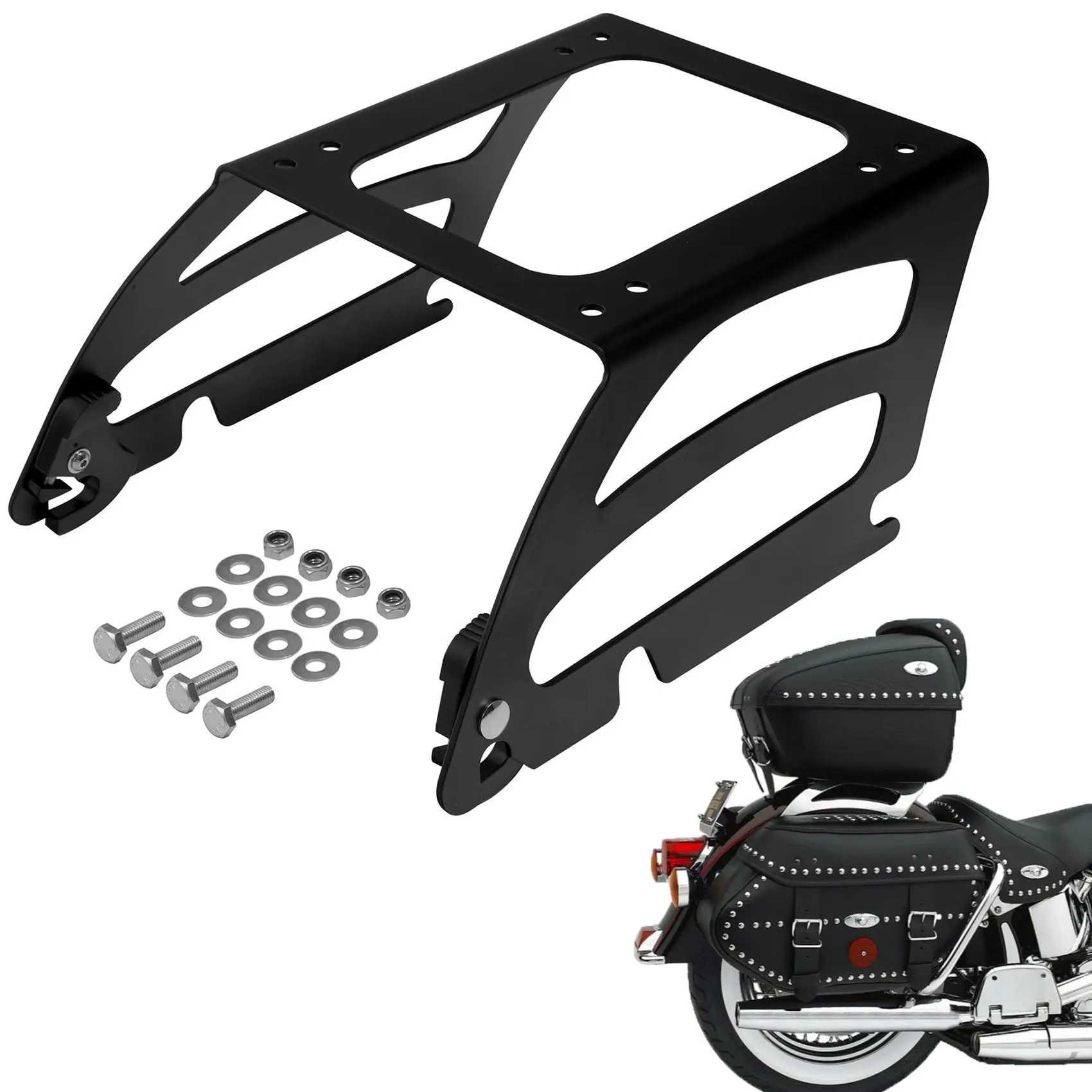 Detachable Solo Tour Pack Luggage Mounting Rack For Harley Heritage ...