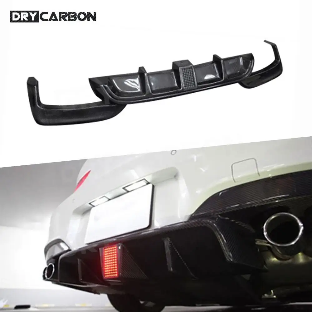 Carbon Fiber Rear Diffuser Bumper Lip With Led Light For Bmw 6 Series ...