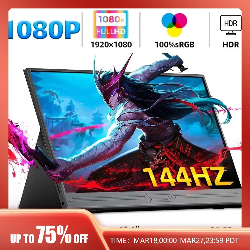 ZSUS 15.6-Inch 144Hz Portable Monitor 1920*1080 IPS HD Travel Gaming 15 ...