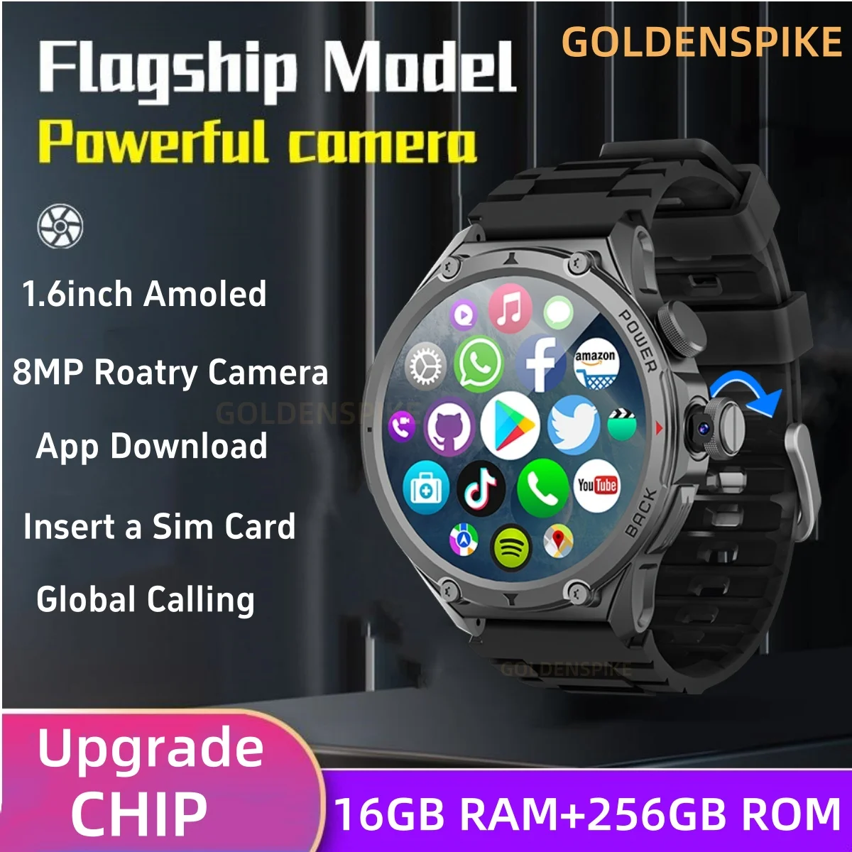 H12 smartwatch android 9.0 4g/5g relógio inteligente com câmera ...