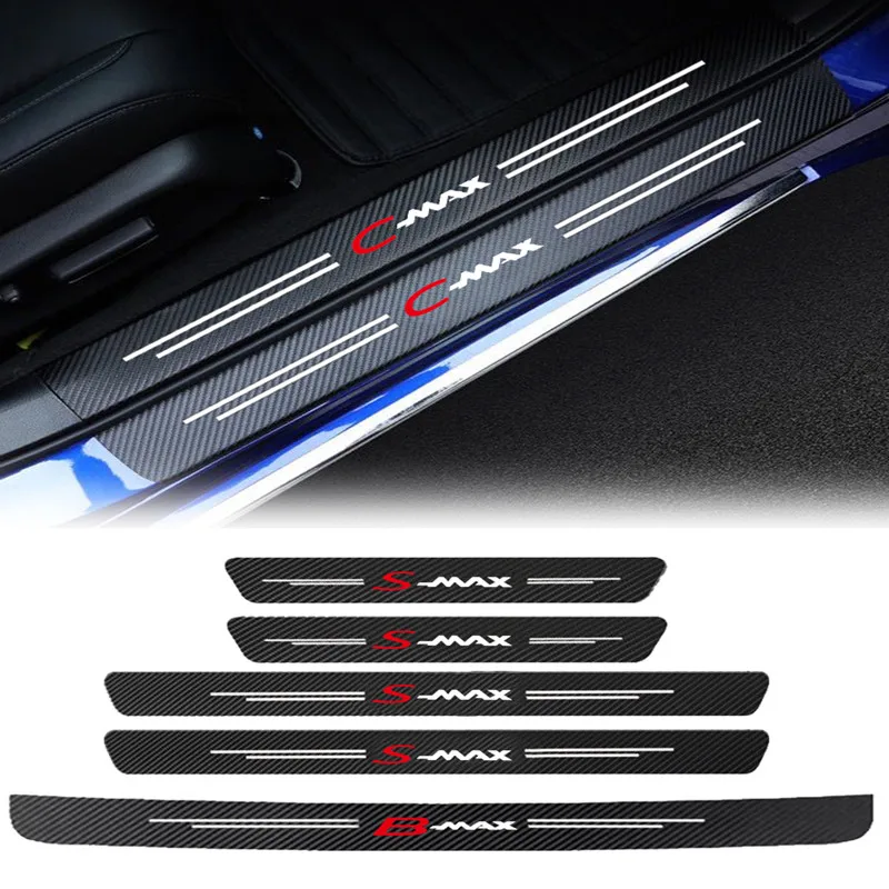 4Pcs-Carbon-Fiber-Car-Door-Sill-Car-Threshold-Pedal-Sticker-Protector ...