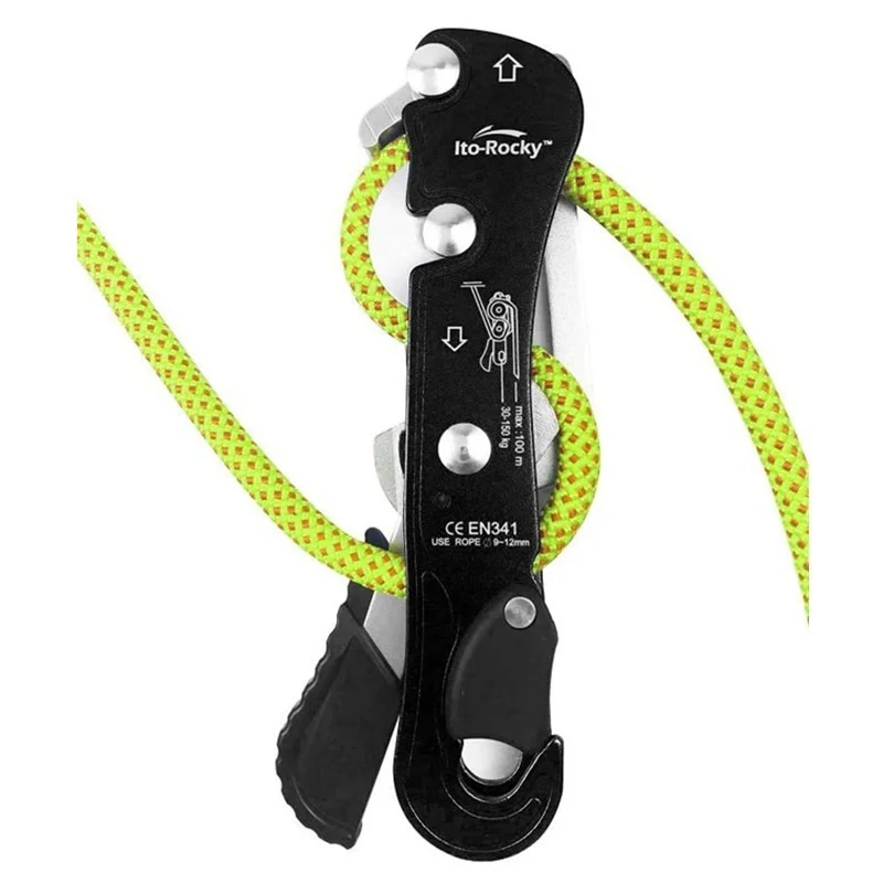 Professional-Rock-Climbing-Descender-150kg-Self-braking-Stop-Rope-Clamp ...