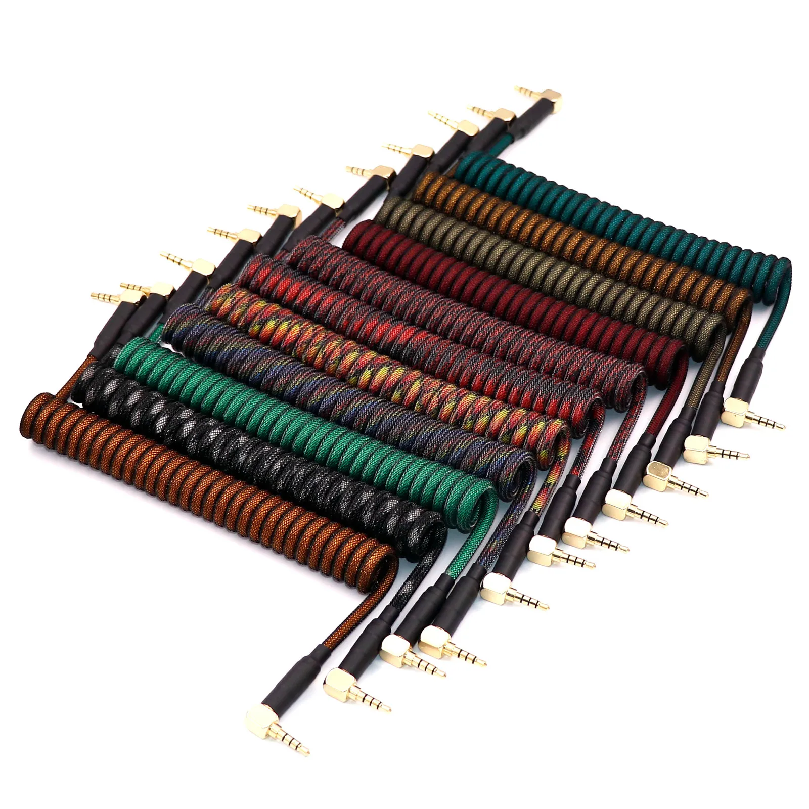 New 3.5mm Angle TRRS to TRRS Coil Coiled Cable for Split Keyboard RODE ...