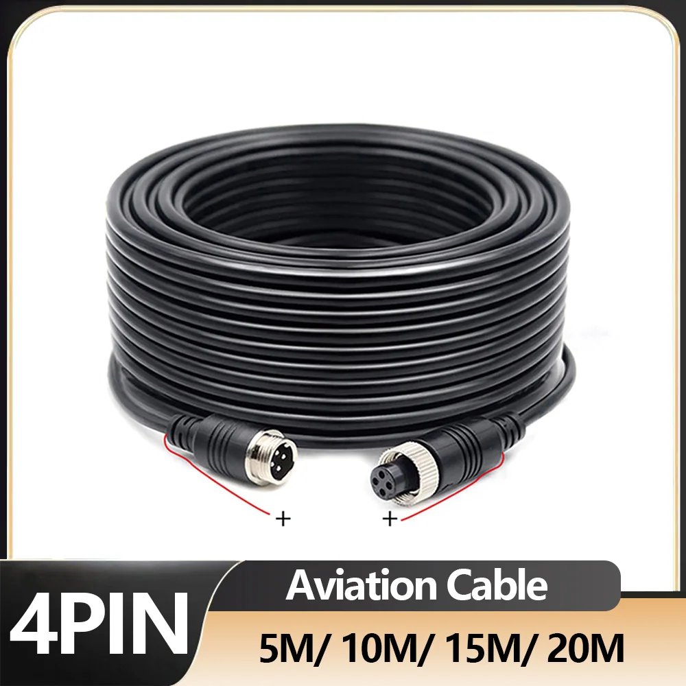 5M/15M/20M 4 PIN Aviation Connector Cable Waterproof Extension Video ...