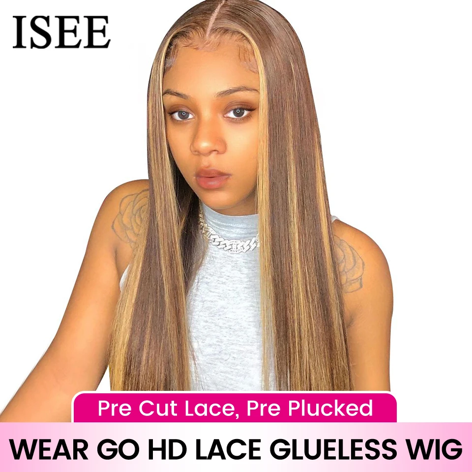 Wear Go Glueless Wig ISEE Hair Indian Human Hair Wig 4/27 Highlight ...