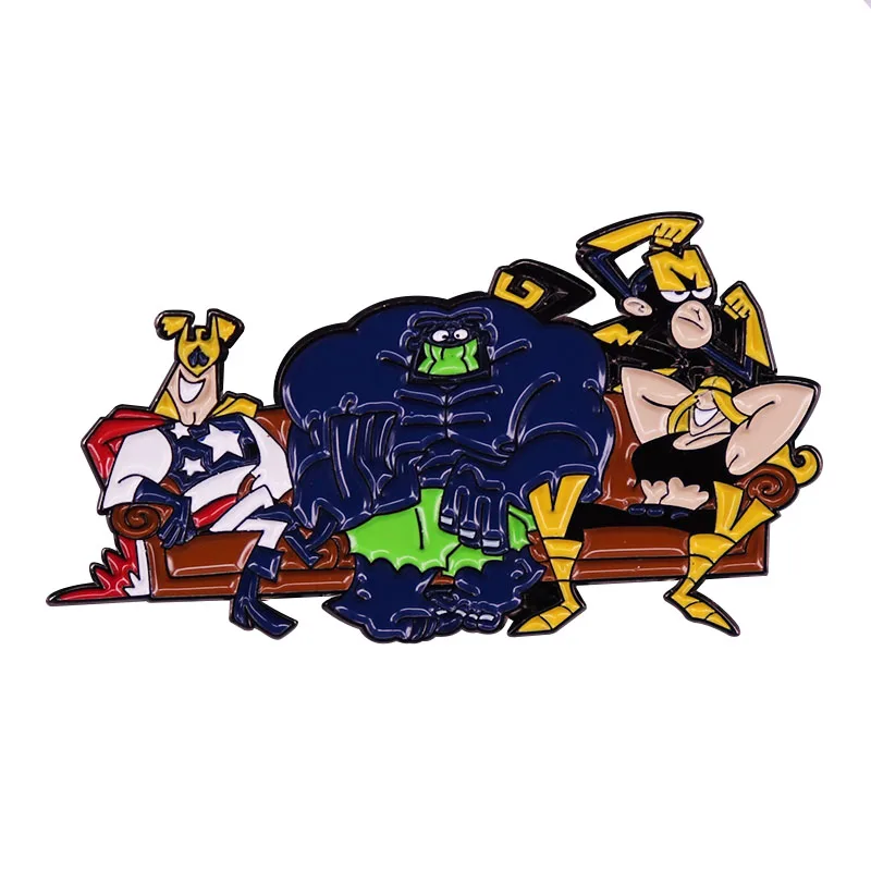 Sitcom-Animation-The-Justice-Friends-Poster-Brooch-Animated-Dexter-s ...