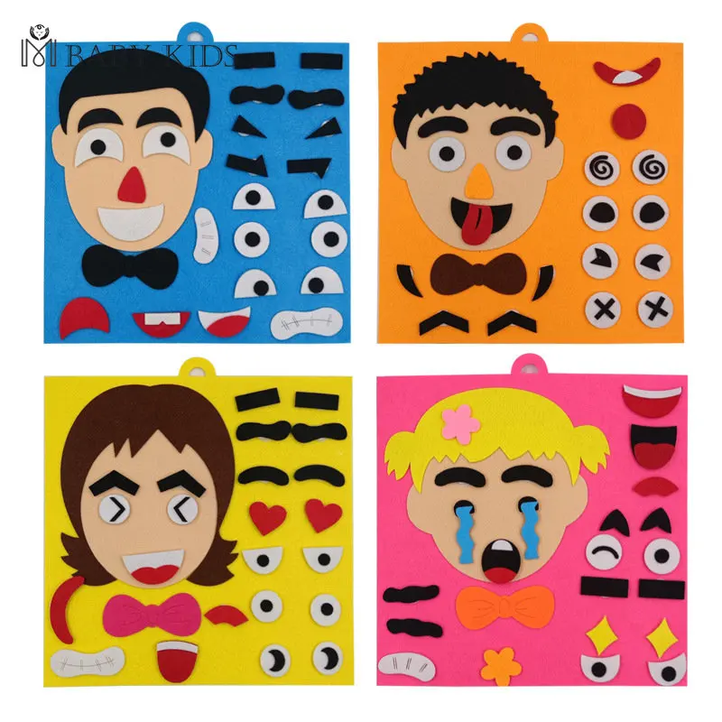 Children DIY Make a Face Sticker Books for Kids Toddlers New Puzzle ...