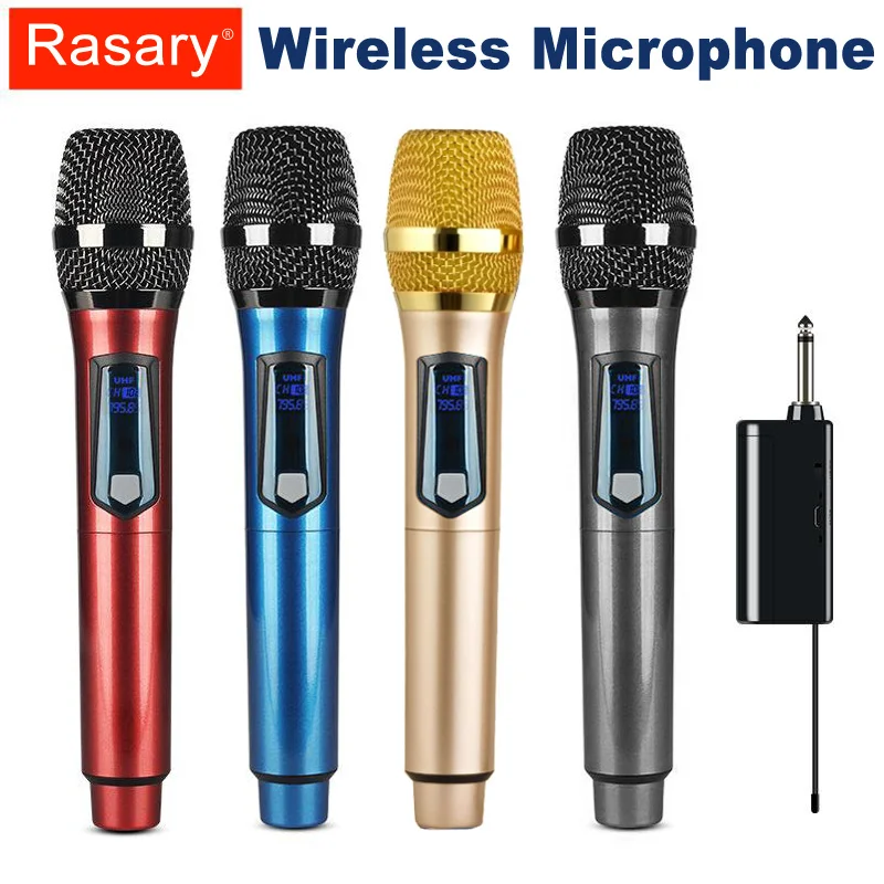 UHF Wireless microphone charging recording karaoke 2 channel handheld ...