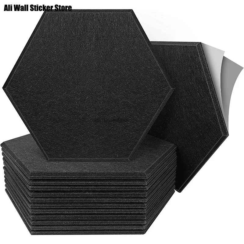 1Pcs Self-adhesive Hexagon Acoustic Panels Beveled Sound Proof Foam ...