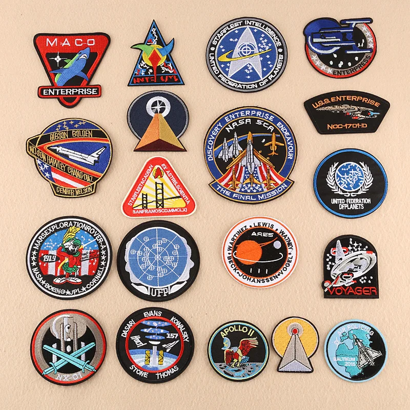 Embroidery-Label-Clothing-Accessories-Cap-Badge-Space-Crew-Badge-Cloth ...