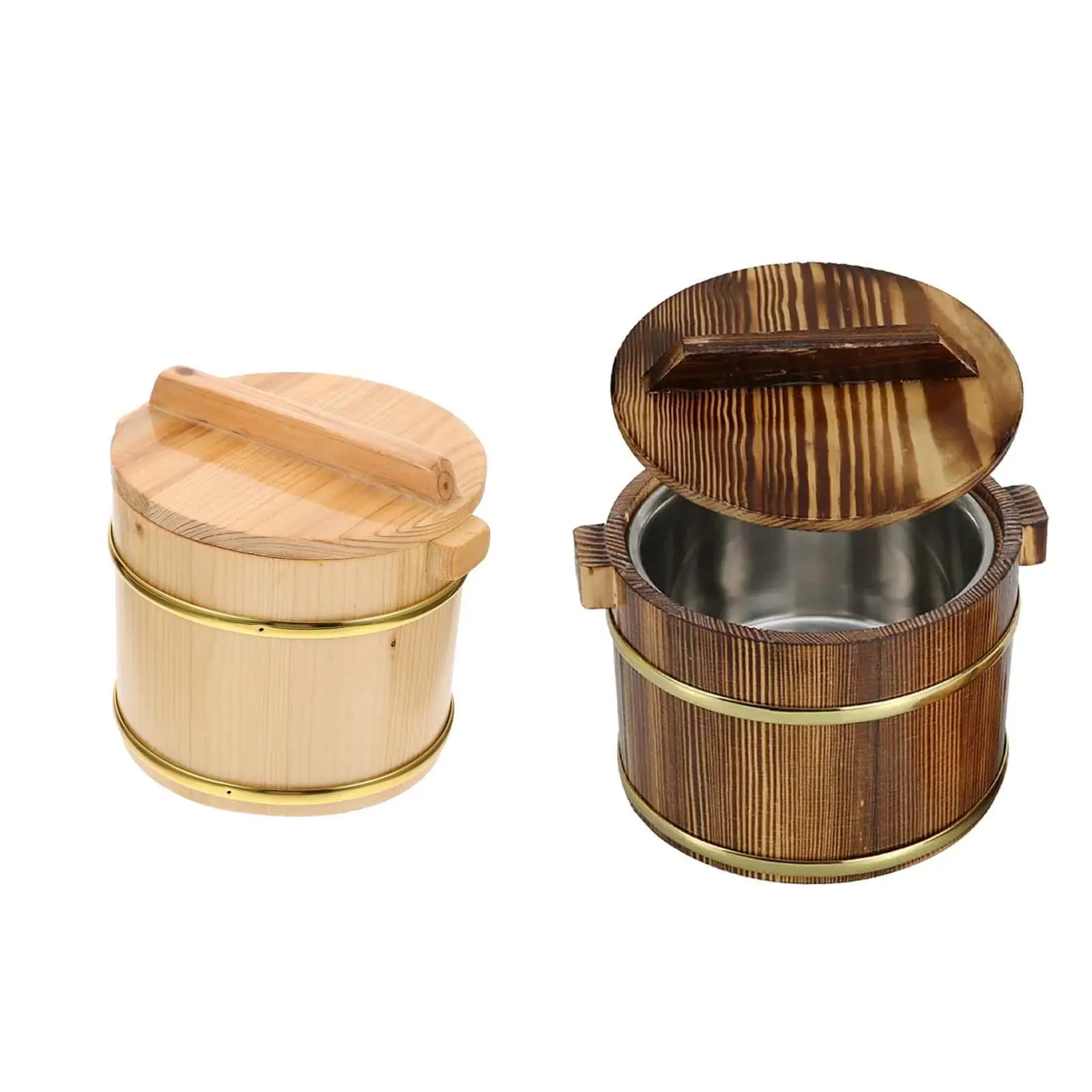 Wooden-Rice-Bucket-Practical-16cm-Multifunctional-Round-Reusable-Wooden ...