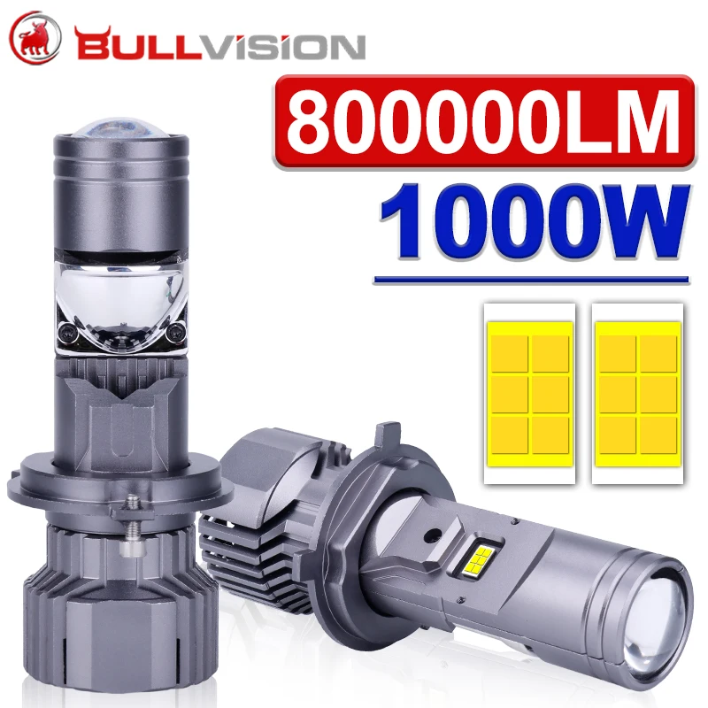 H4-LED-Projector-Headlight-Bulbs-1000W-800000LM-Bi-LED-Lens-with-Fan ...