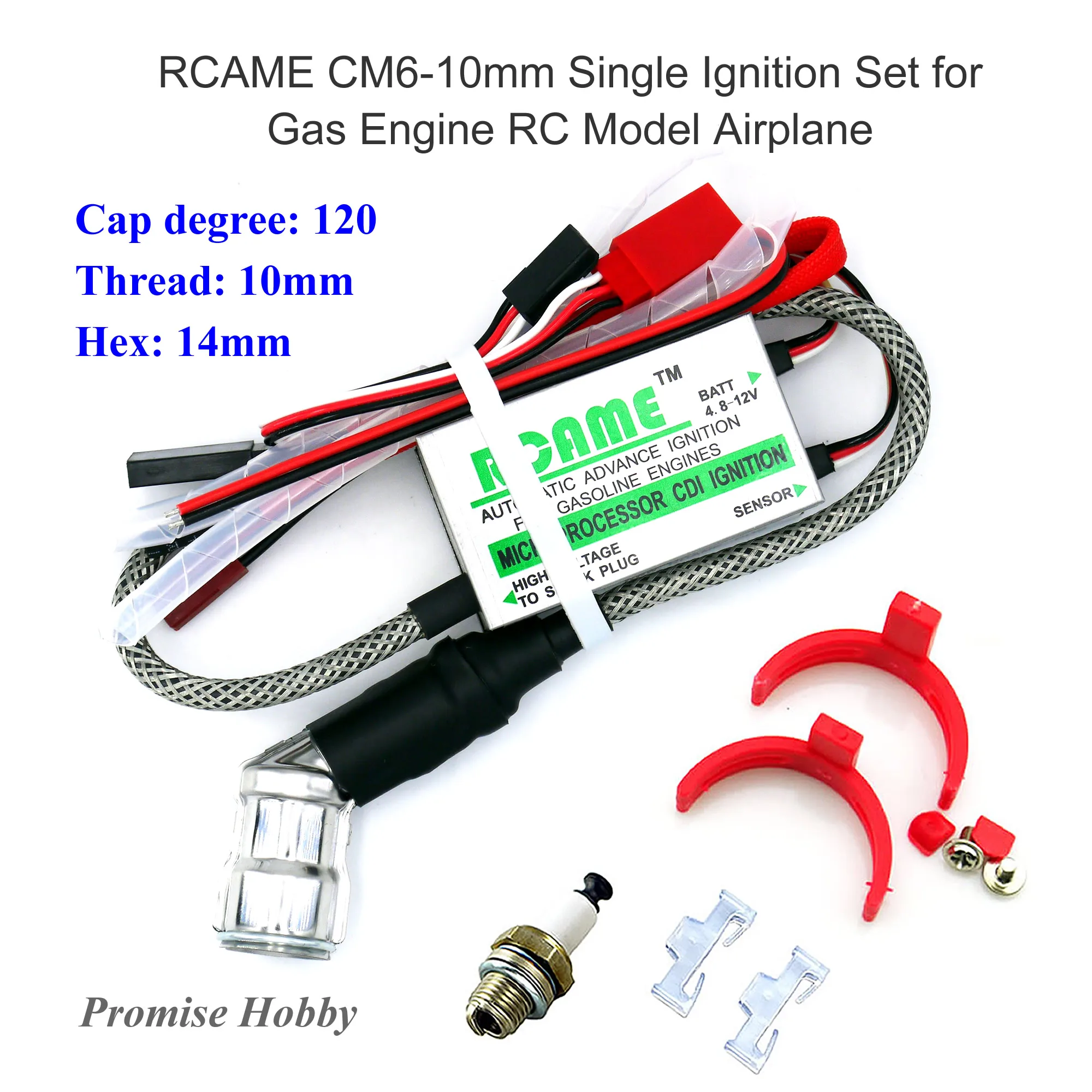 RCAME 120 Degree Ignition CDI Set with CM6-10 Spark Plug & Hall Sensor ...