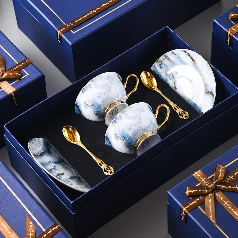 Retro Imperial European Coffee Cup Set Porcelain Tea Sets Luxury Gift ...