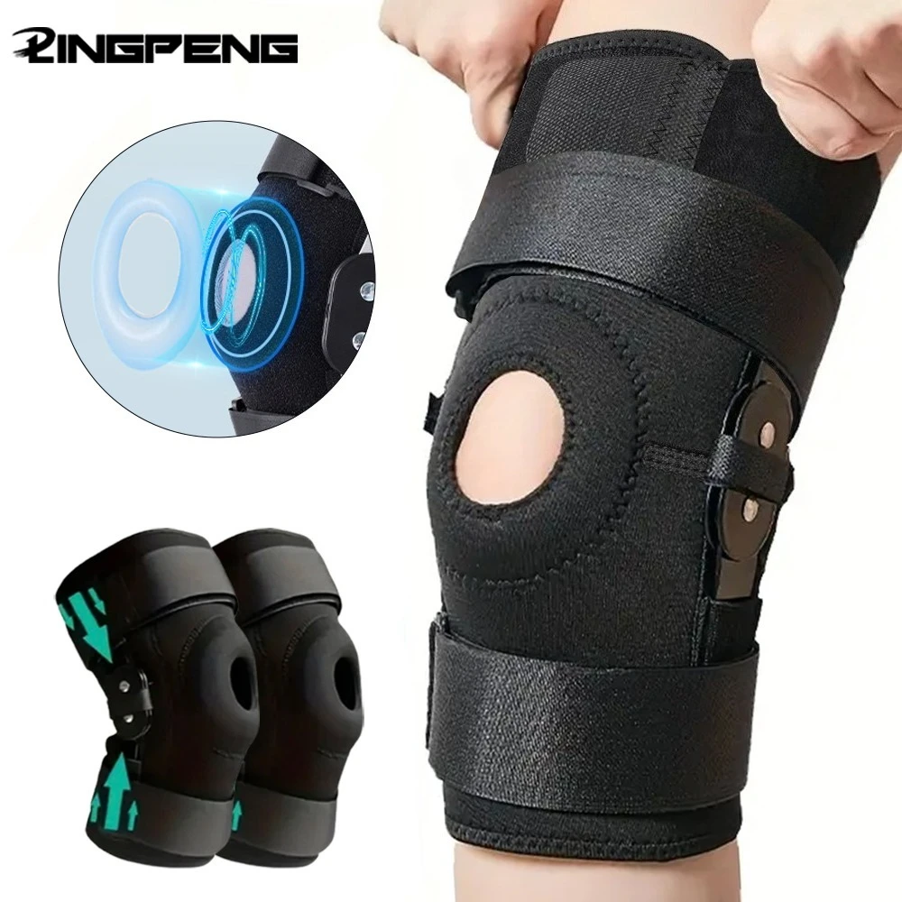 Rodillera con bisagras ajustables, envoltura de soporte para rodilla ...