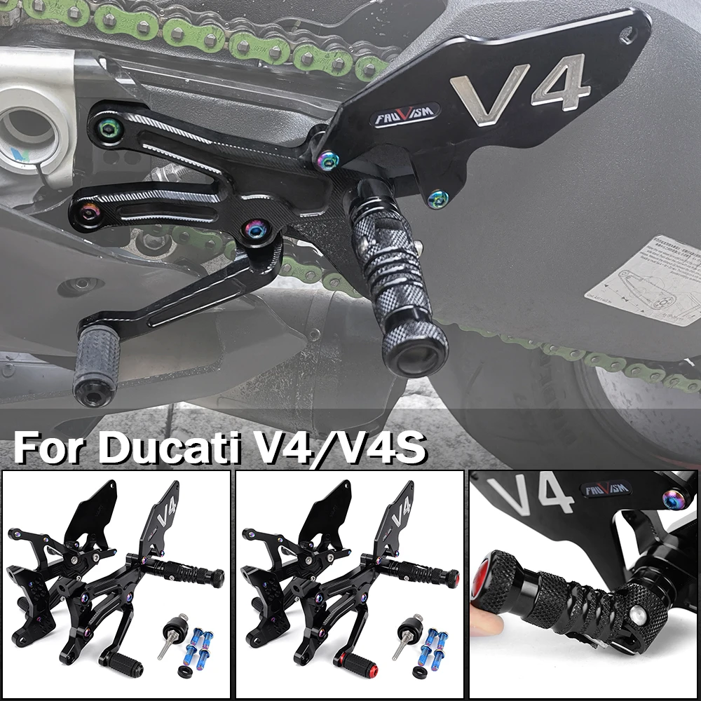 Motorcycle Foot Pegs Adjustable Rearset Footrest For Ducati PANIGALE ...
