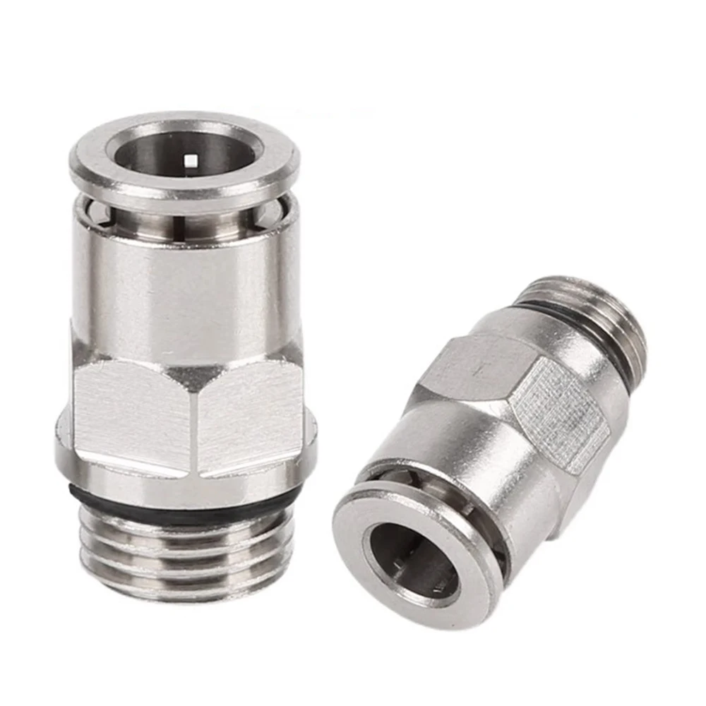 Pneumatic Quick Connector All Copper Nickel Plated PC-G Thread G1/8 1/4 ...