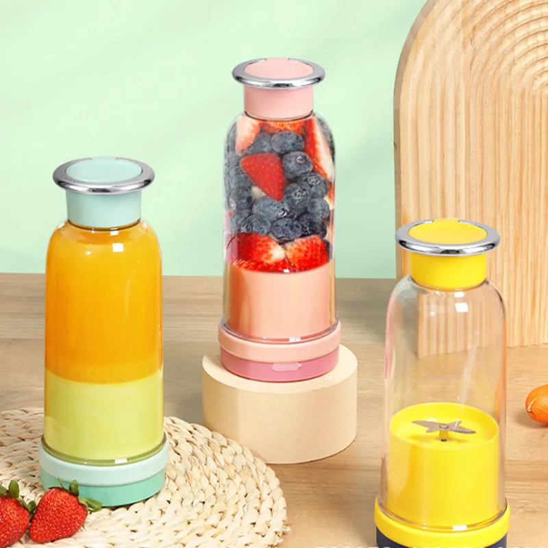 Fruit-Juicers-Mixers-Pink-Portable-Fresh-USB-Charger-Multifunction ...
