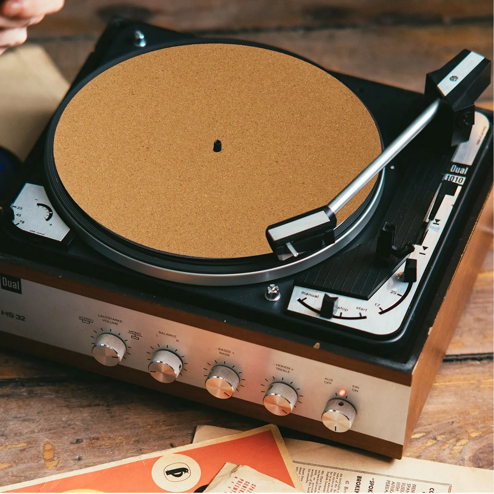 2pcs-Turntable-Mat-Vinyl-Record-Protective-Mat-Cork-Turntable-Slipmat ...