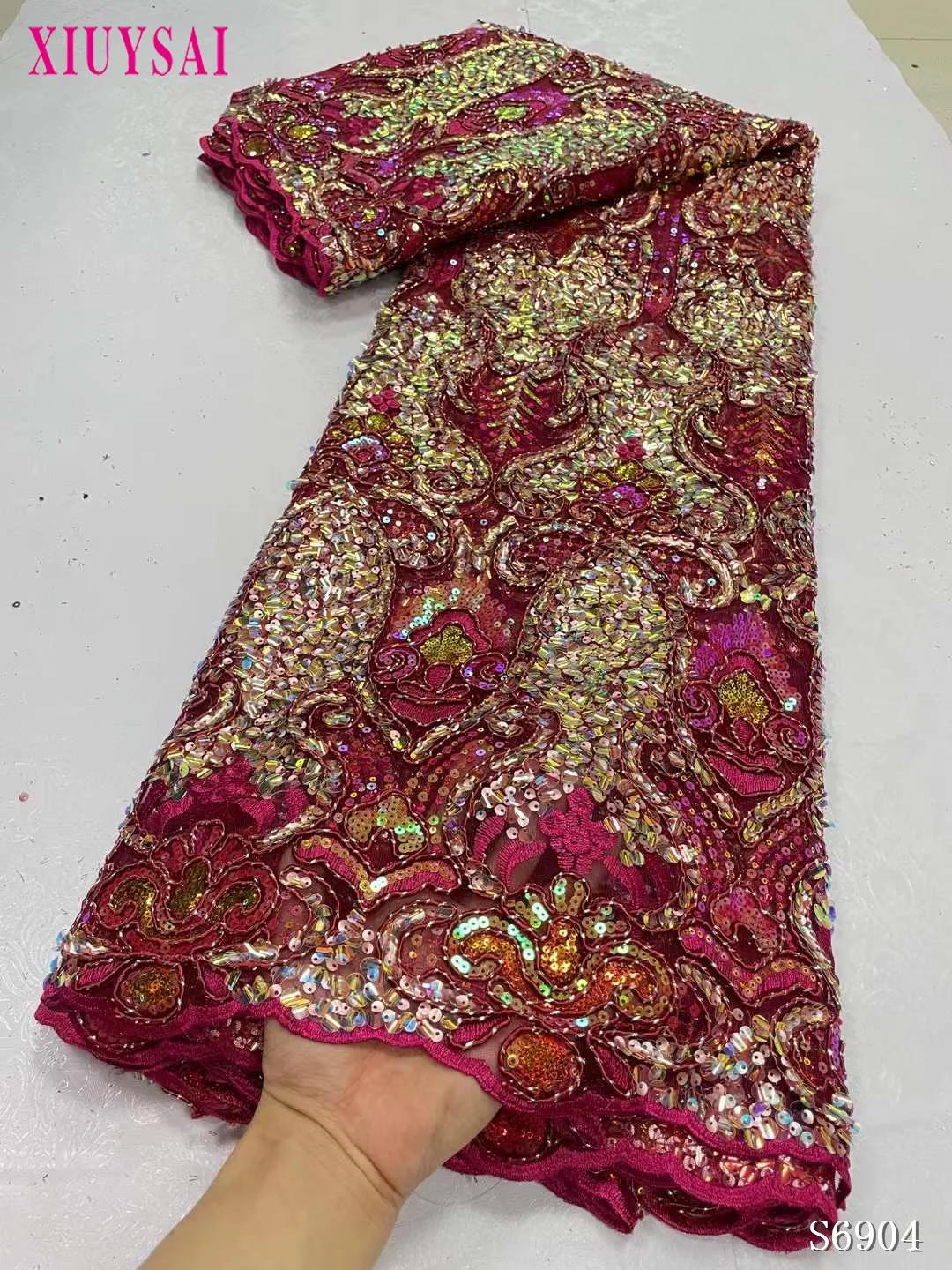 2023 High Quality African Nigerian Material Lace Flower Fabric For ...