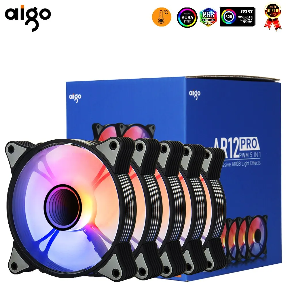 Aigo-AR12PRO-Computer-Case-Fan-Ventoinha-PC-120mm-RGB-Fan-4pin-PWM-CPU ...