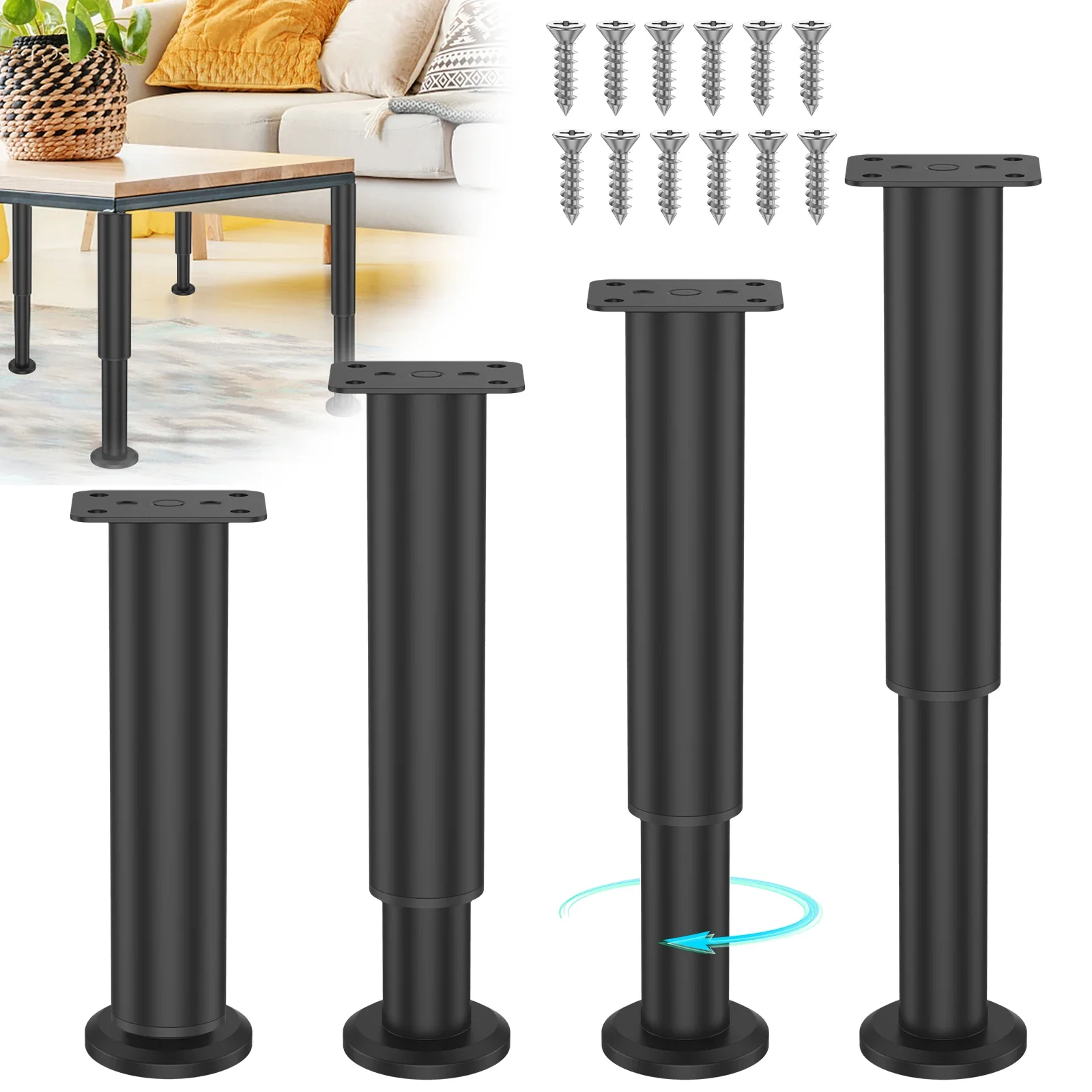 4Pcs-Furniture-Legs-Adjustable-Height-Furniture-Feet-600KG-Heavy-Duty ...
