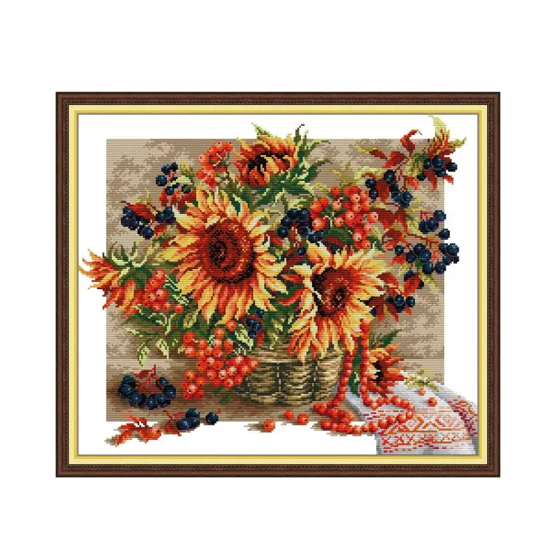 Cross Stitch Kits Sunflowers | Cross-stitch Canvas Print | Cross Stitch ...
