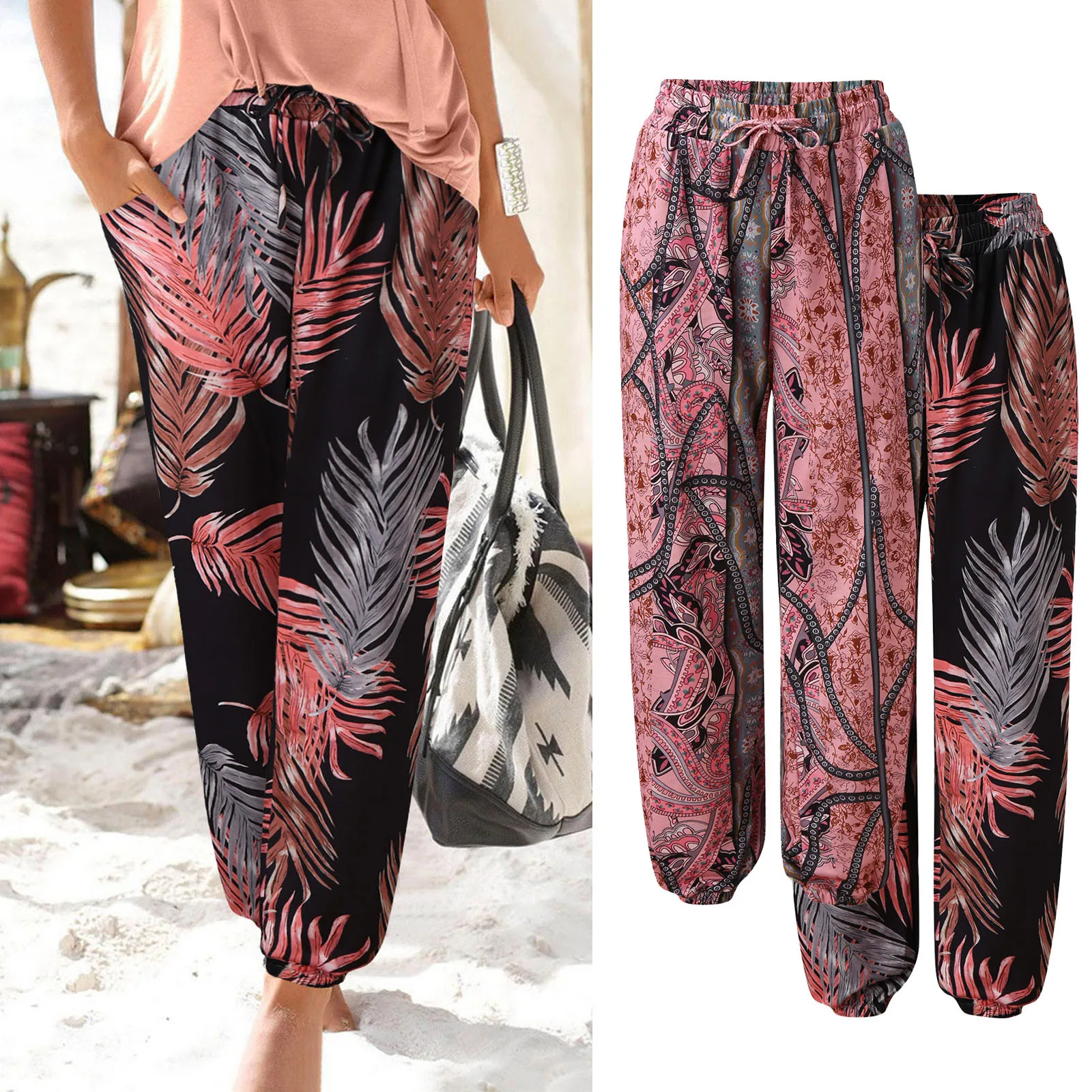 Women High Waist Printing Pants Super Comfy High Quality Easy Trousers ...