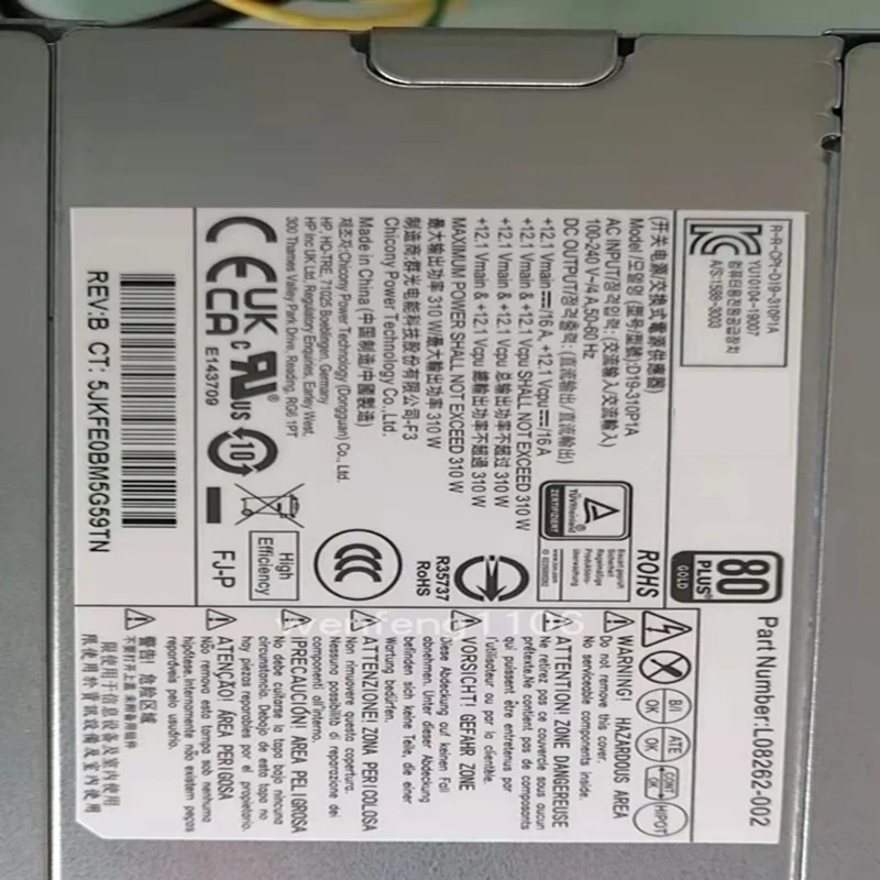 PSU For HP 400 480 G4 600 680 G3 800 880 G3 4Pin 310W Power Supply D19 ...