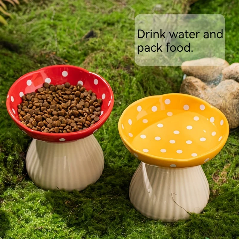 1pc-Mushroom-Design-Cat-Bowl-Raised-Cat-Food-Bowl-Water-Dish-With-Anti ...