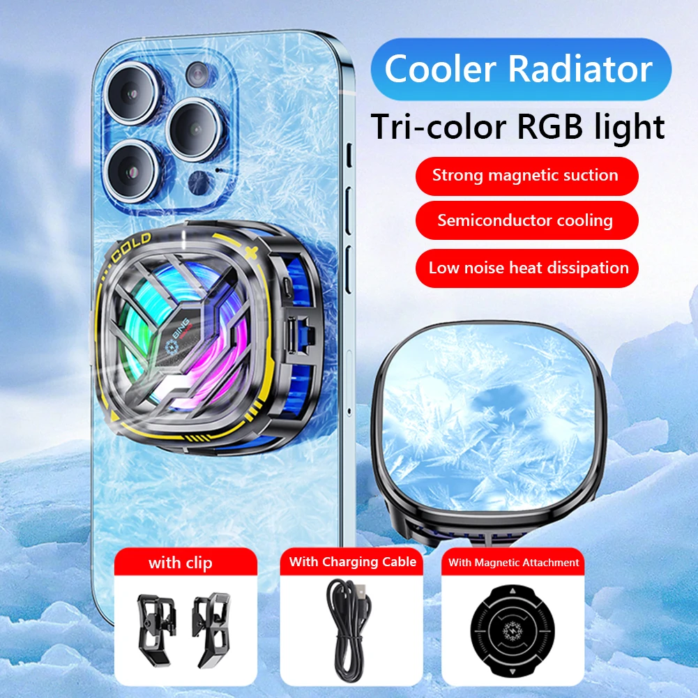 X76-2-in-1-Magnetic-Mobile-Radiator-Cooling-Fan-Three-Speed-RGB-Mobile ...