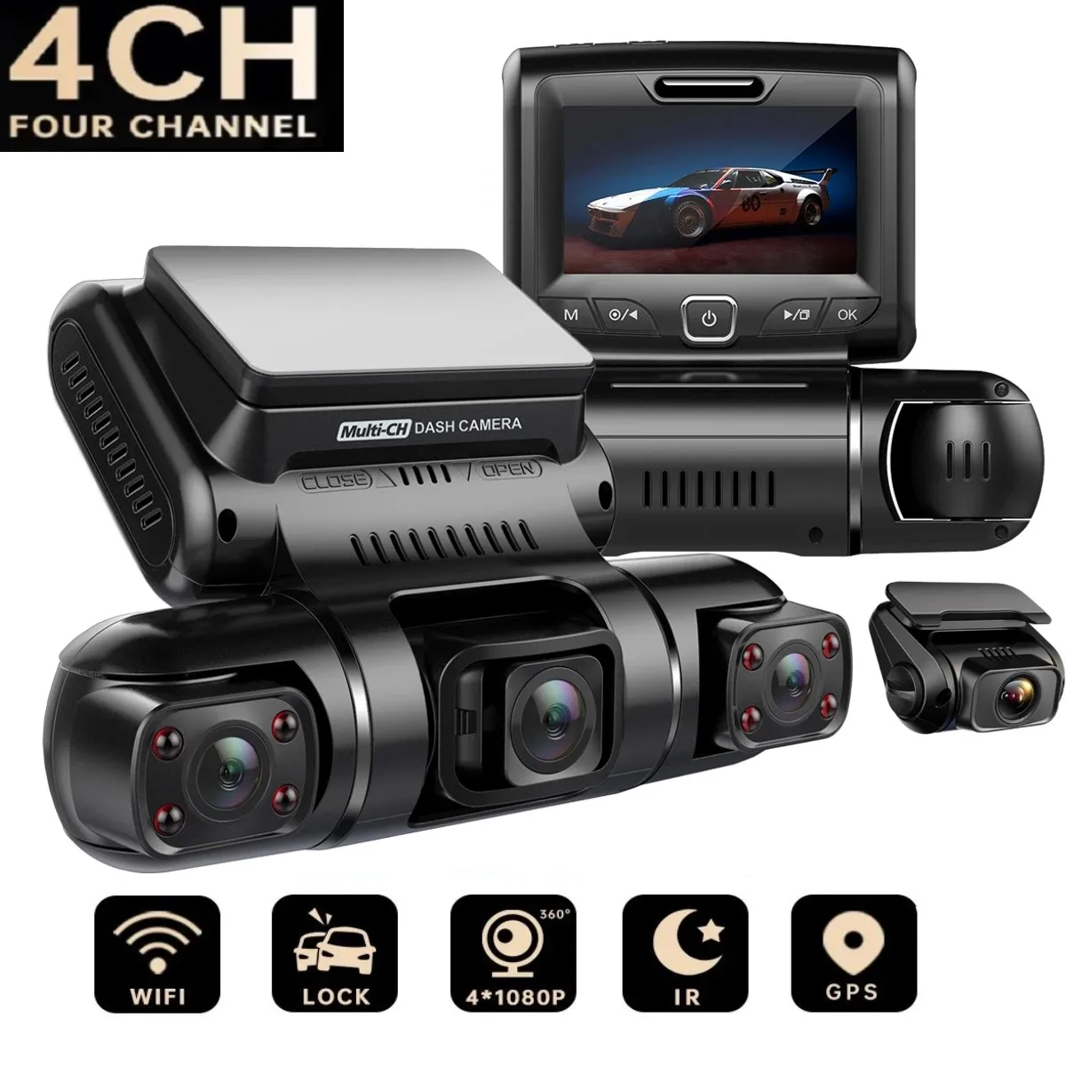 360-Mini-Hidden-Dash-Cam-4-Lens-Full-HD-For-Car-DVR-24H-Parking-Monitor ...