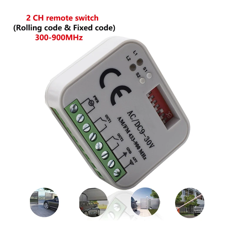 Universal RX Multi Frequency 300 868MHz Garage Door Remote Control ...